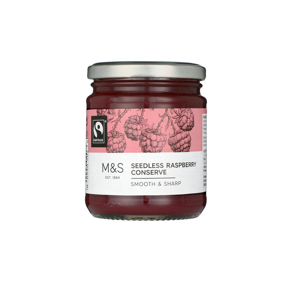 M&S Fairtrade Seedless Raspberry Conserve 340g – Springs Stores (Pvt) Ltd