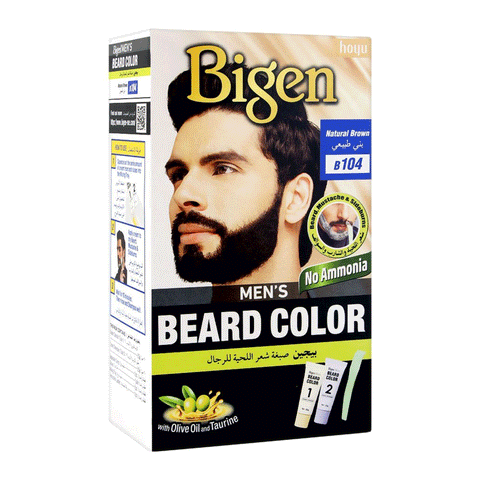 Bigen Men's Beard Color Natural Brown Hair Color B-104 – Springs