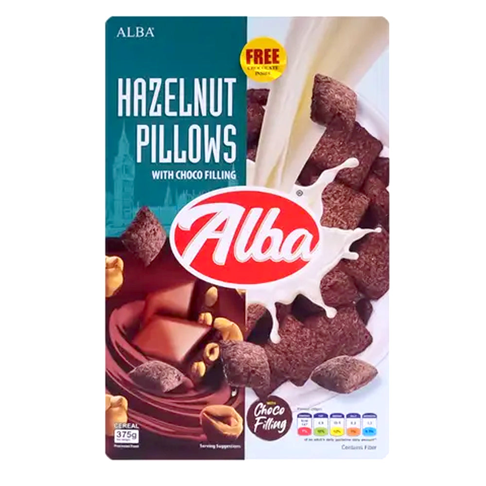 Alba Hazelnut Pillows With Choco Filling Cereal 250g – Springs