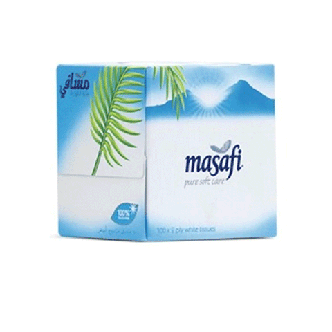 Masafi Tissues White Rectangle Box 100x2ply – Springs