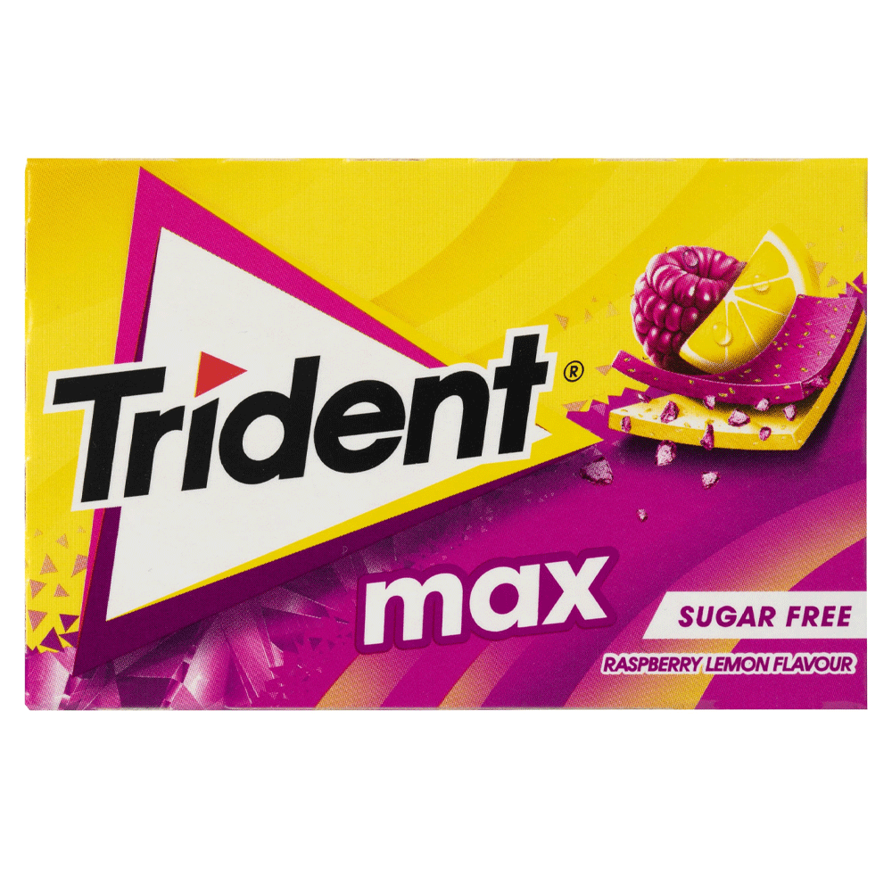 Buy Trident Max Raspberry Lemon Sugar Free Gum 27g Online at Best ...