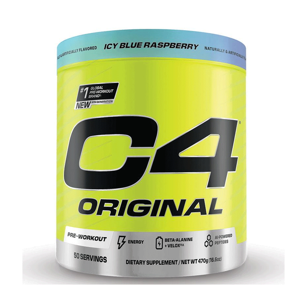 C4 Orignal Pre-Workout Ice Blue Raspberry 470g 50 Servings – Springs